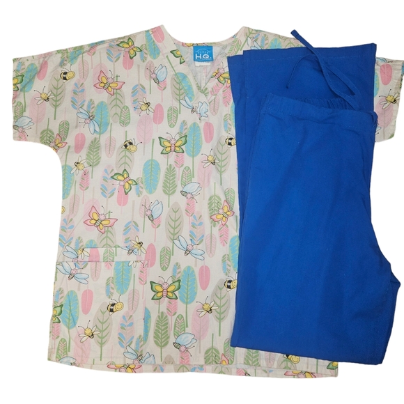 Smart Scrubs | Other | Butterflies And Bees Scrub Set | Poshmark
